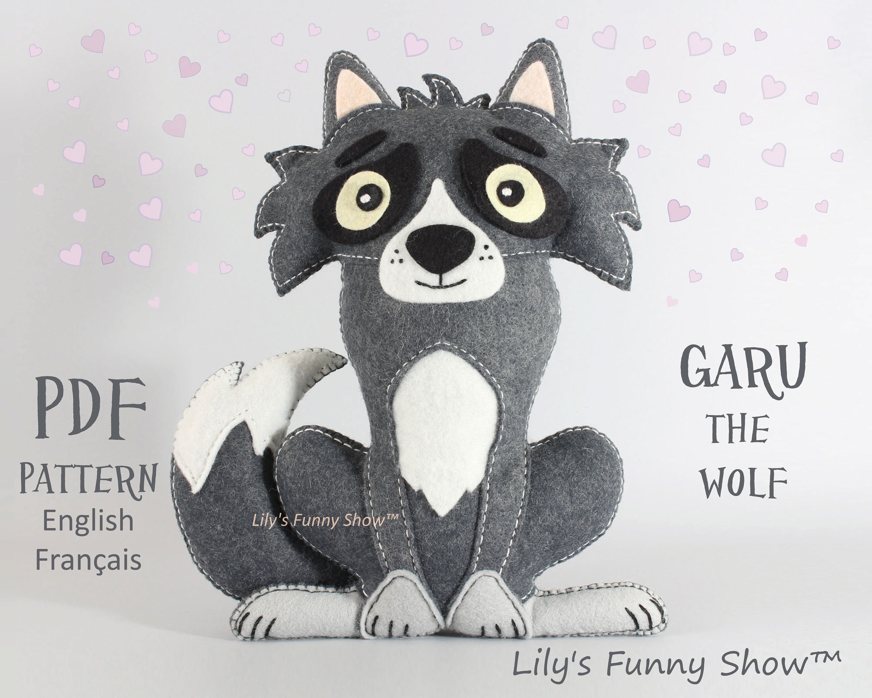 Felt Wolf-pdf Pattern & Svg-plush Sewing Pattern - Etsy