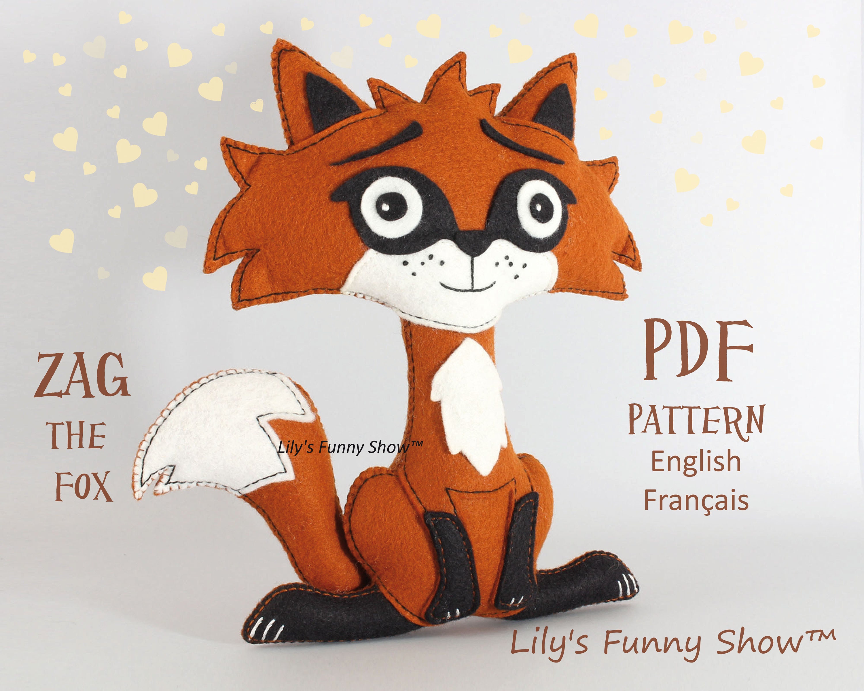 Felt Fox-pdf Pattern-plush Sewing Pattern - Etsy