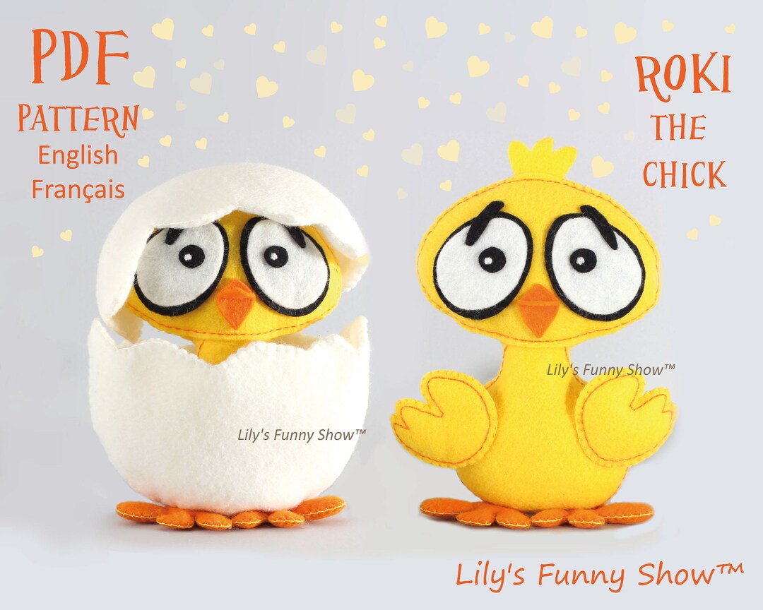 Felt Chick-pdf Pattern & Svg-plush Sewing Pattern - Etsy