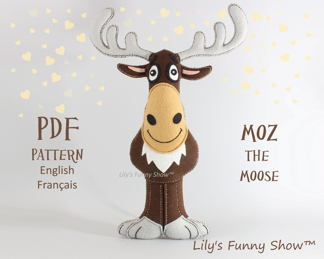Felt Moose -PDF Pattern-plush Sewing Pattern - Etsy