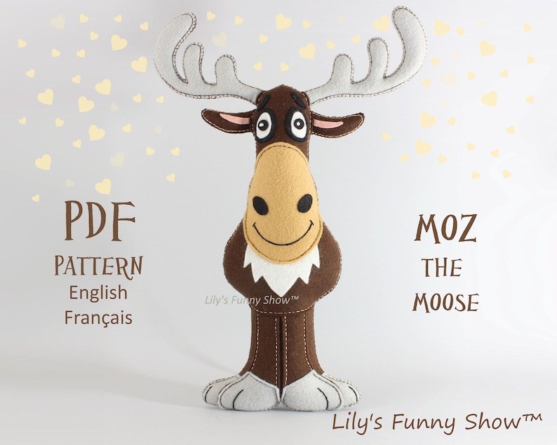 Felt Moose-beaver-bear-pdf Pattern-plush Sewing Pattern - Etsy