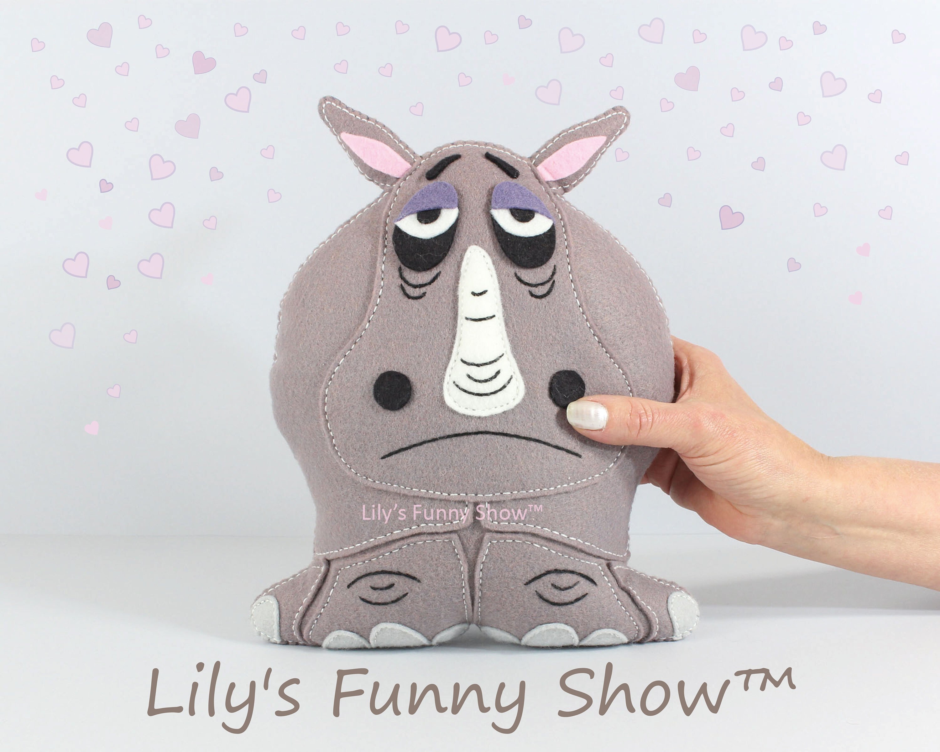 Felt Rhinoceros-pdf Pattern-plush Sewing Pattern - Etsy