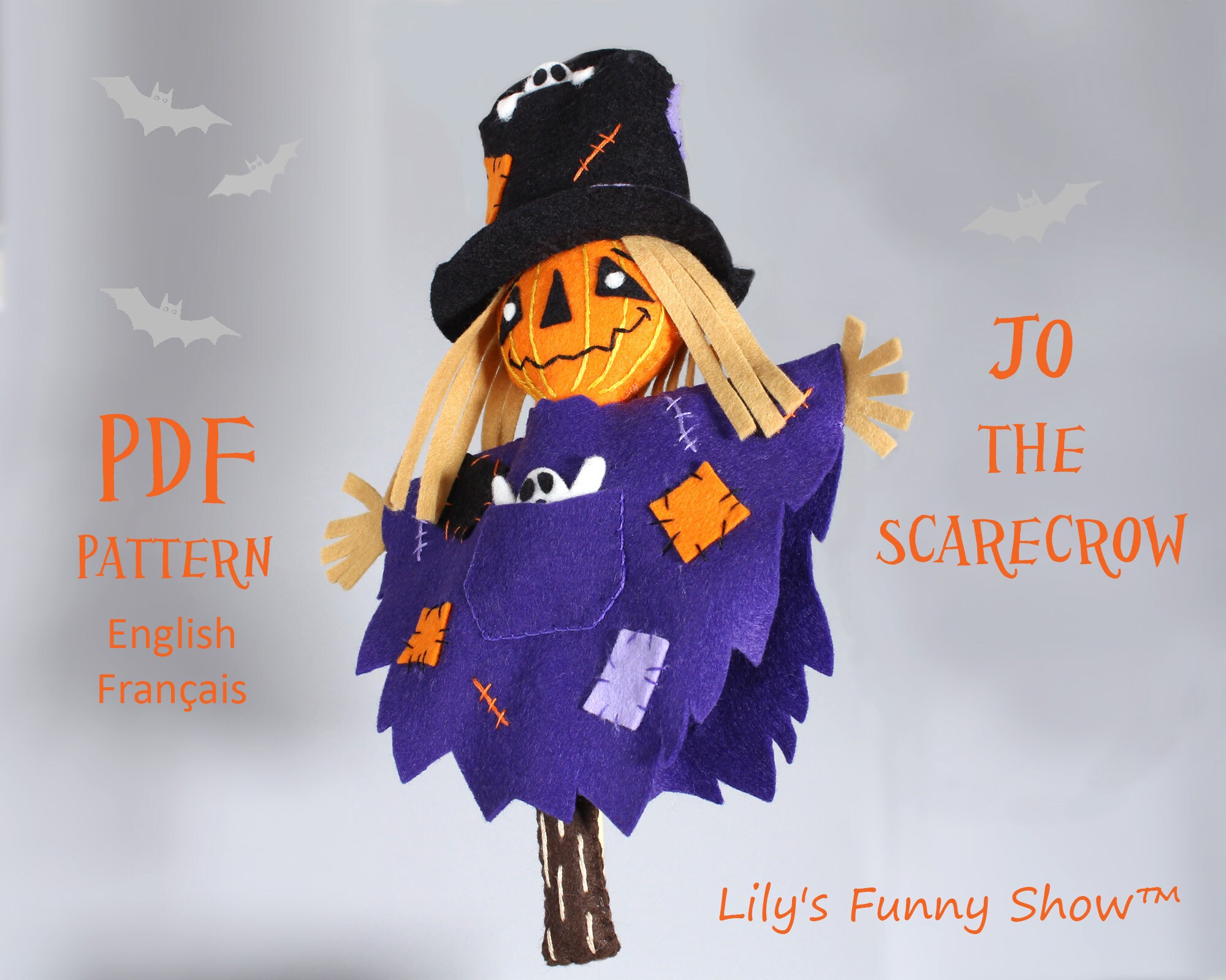 Felt Scarecrow-pdf Pattern &svg-plush Sewing Pattern-halloween - Etsy