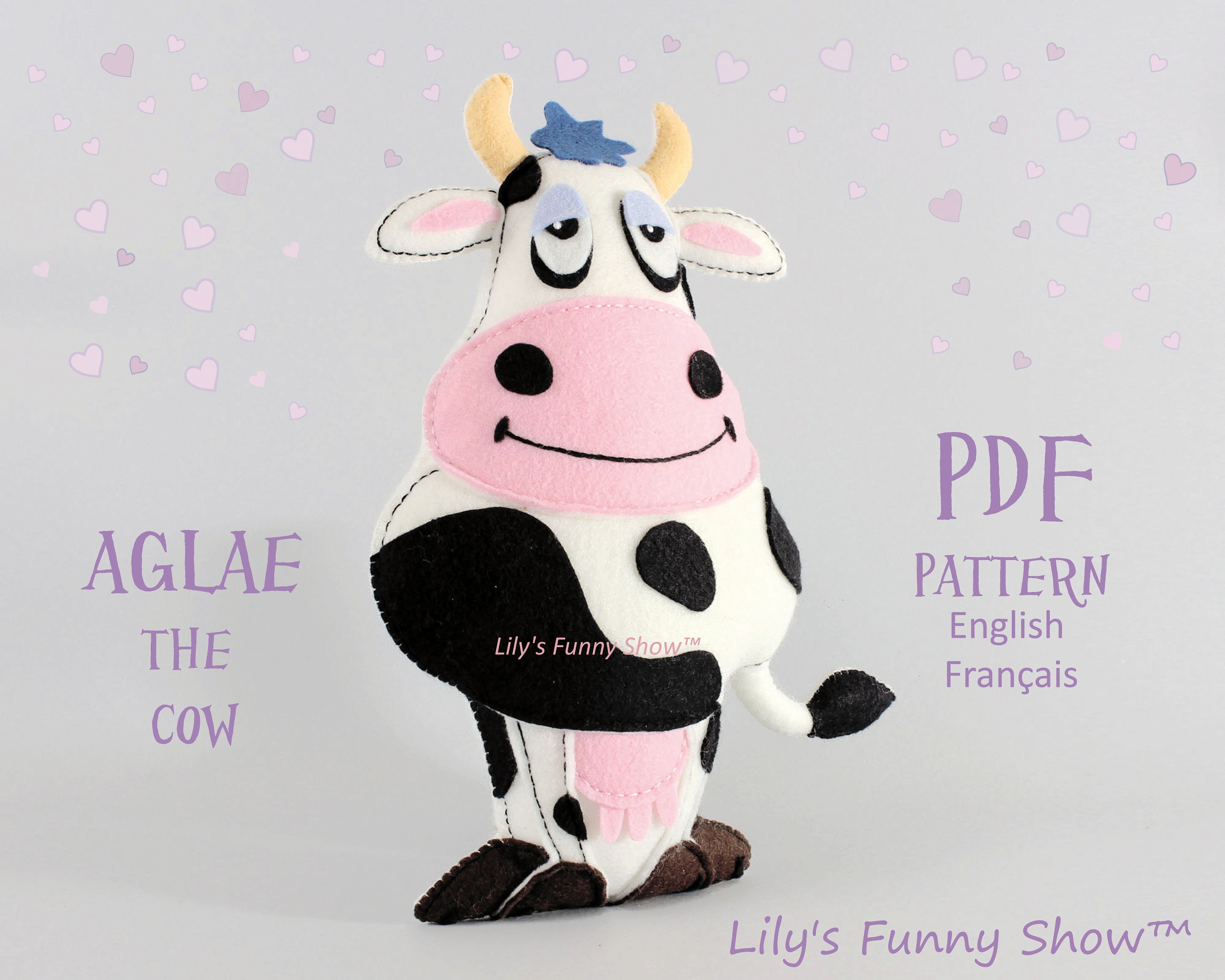 Felt Cow-pdf Pattern-plush Sewing Pattern - Etsy Canada
