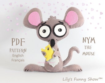 FELT MOUSE PATTERN, Pdf Sewing Pattern, Felt Miniatures, Soft Sculpture ...