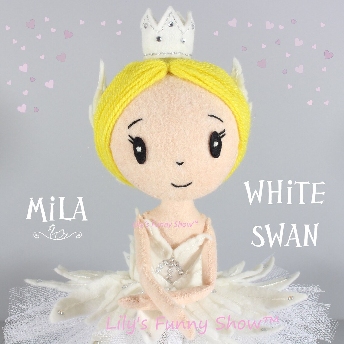 Felt Ballerina-pdf Pattern &svg-plush Sewing Pattern-white Swan Dancer ...