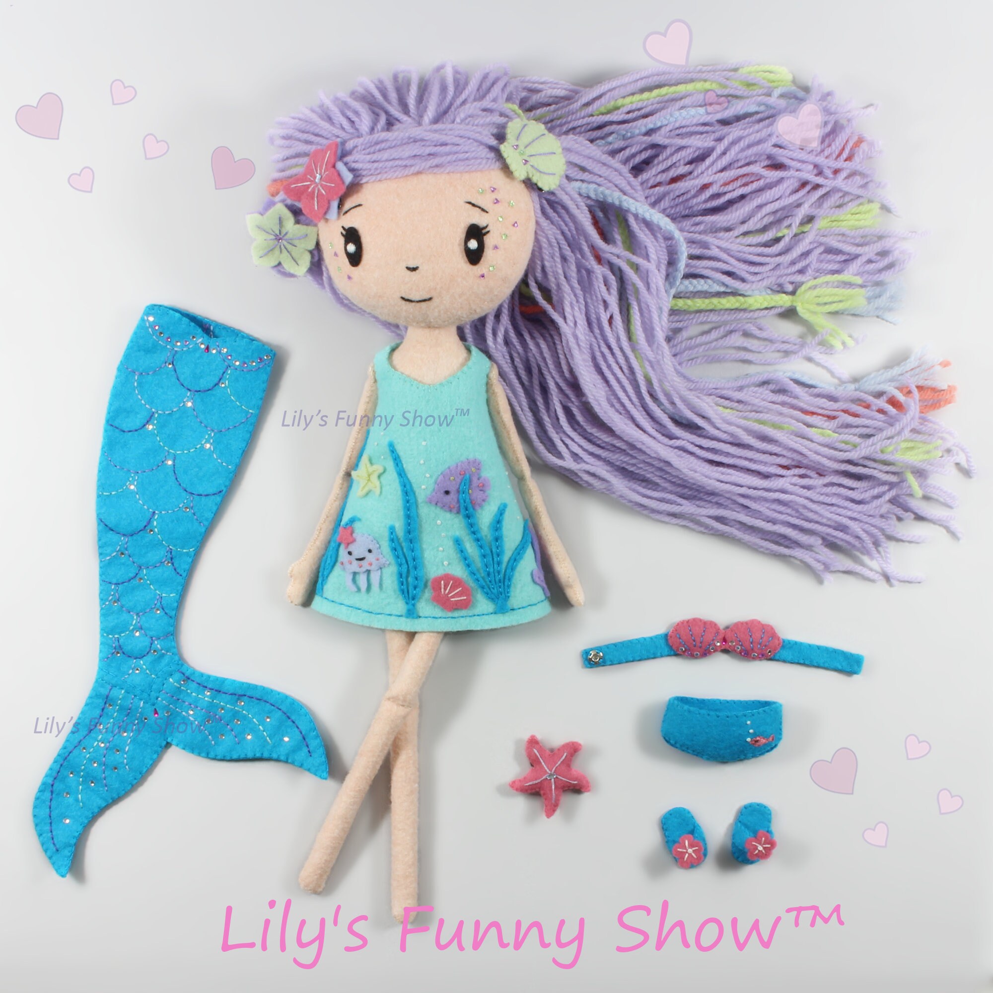 Felt Mermaid-pdf Pattern &svg-plush Sewing Pattern - Etsy