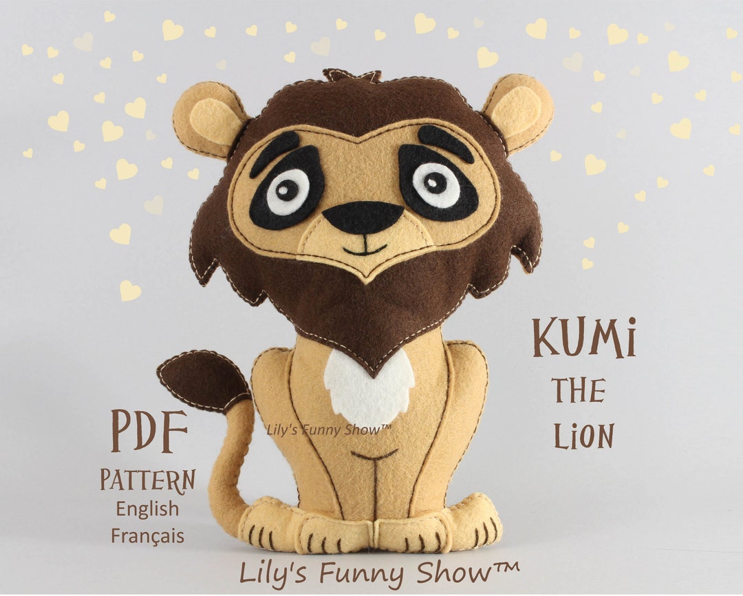 Felt Lion-pdf Pattern-plush Sewing Pattern - Etsy