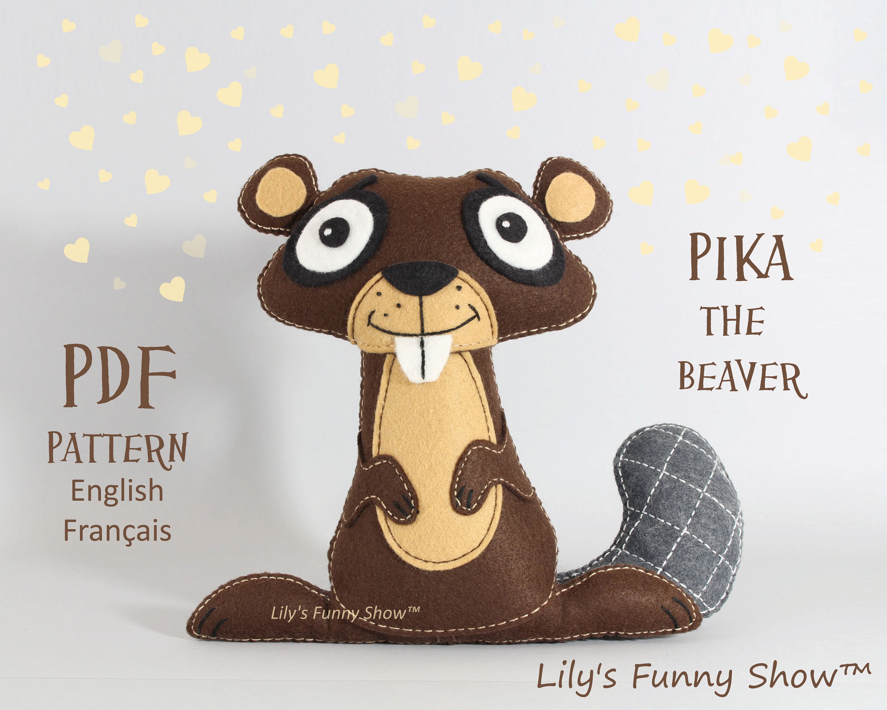 Felt Beaver-pdf Pattern-plush Sewing Pattern - Etsy Canada