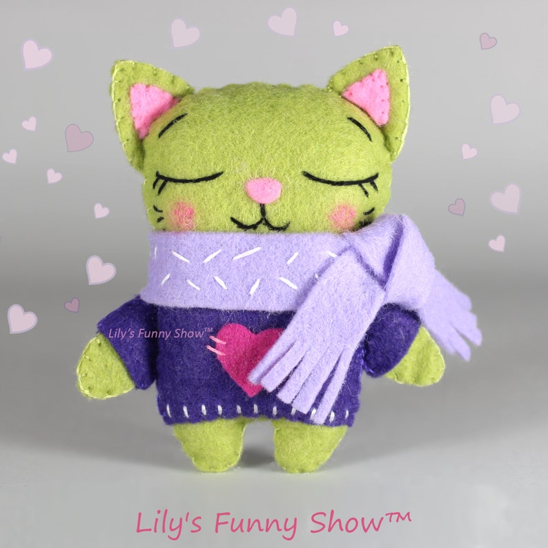 Felt Pocket Kitty-pdf Pattern & Svg-plush Sewing Pattern - Etsy