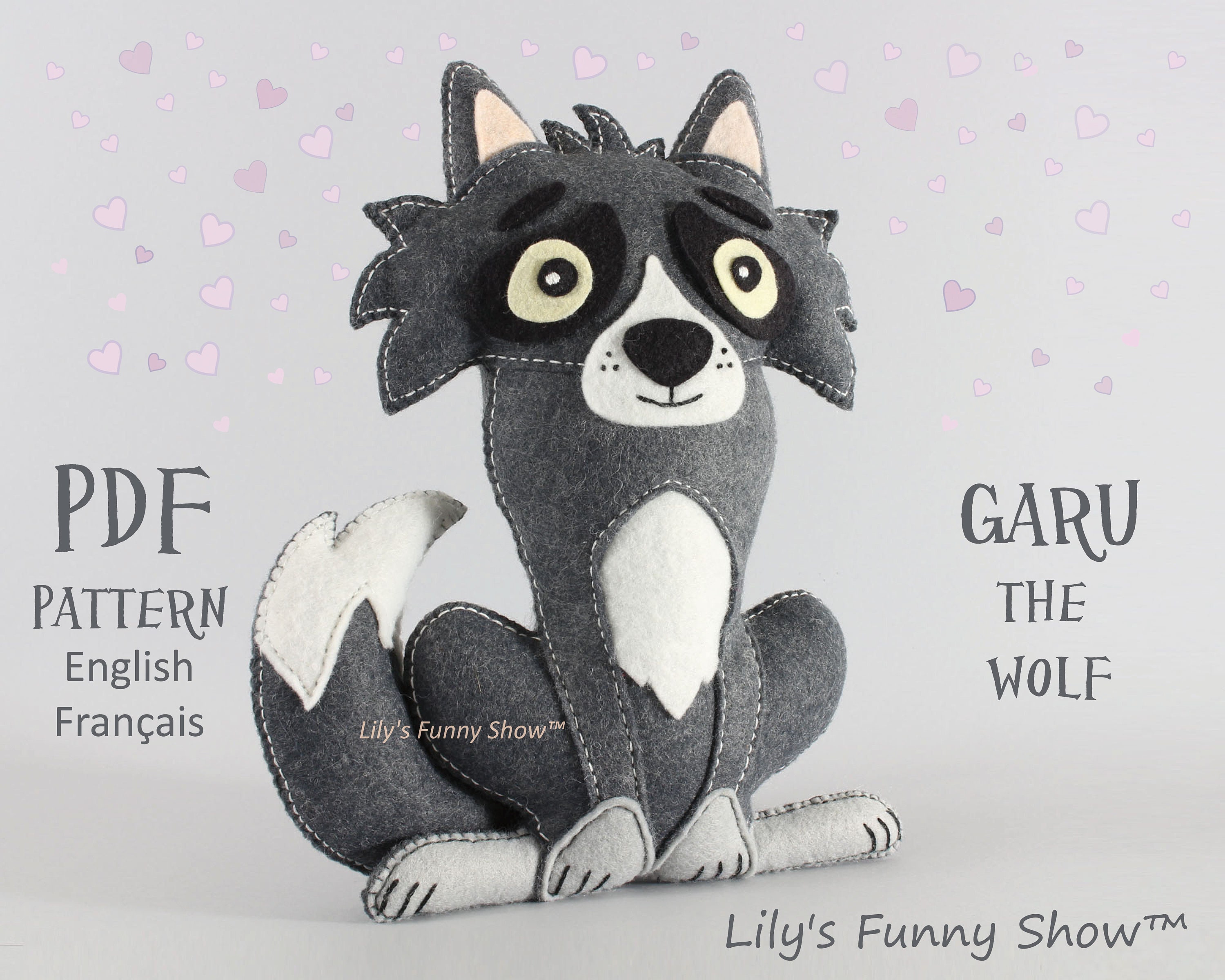 Felt Wolf-pdf Pattern & Svg-plush Sewing Pattern - Etsy