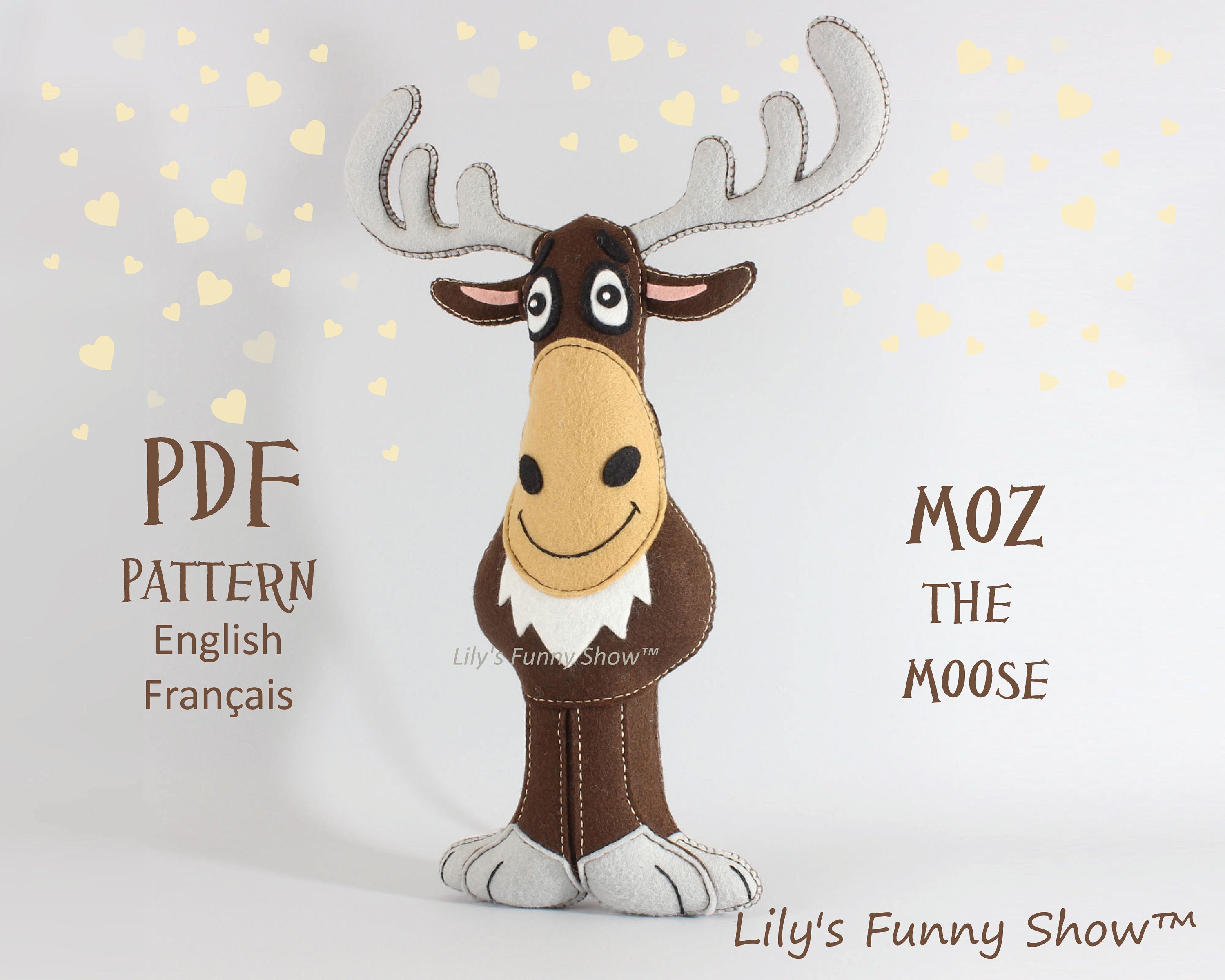 Felt Moose PDF Pattern-plush Sewing Pattern - Etsy