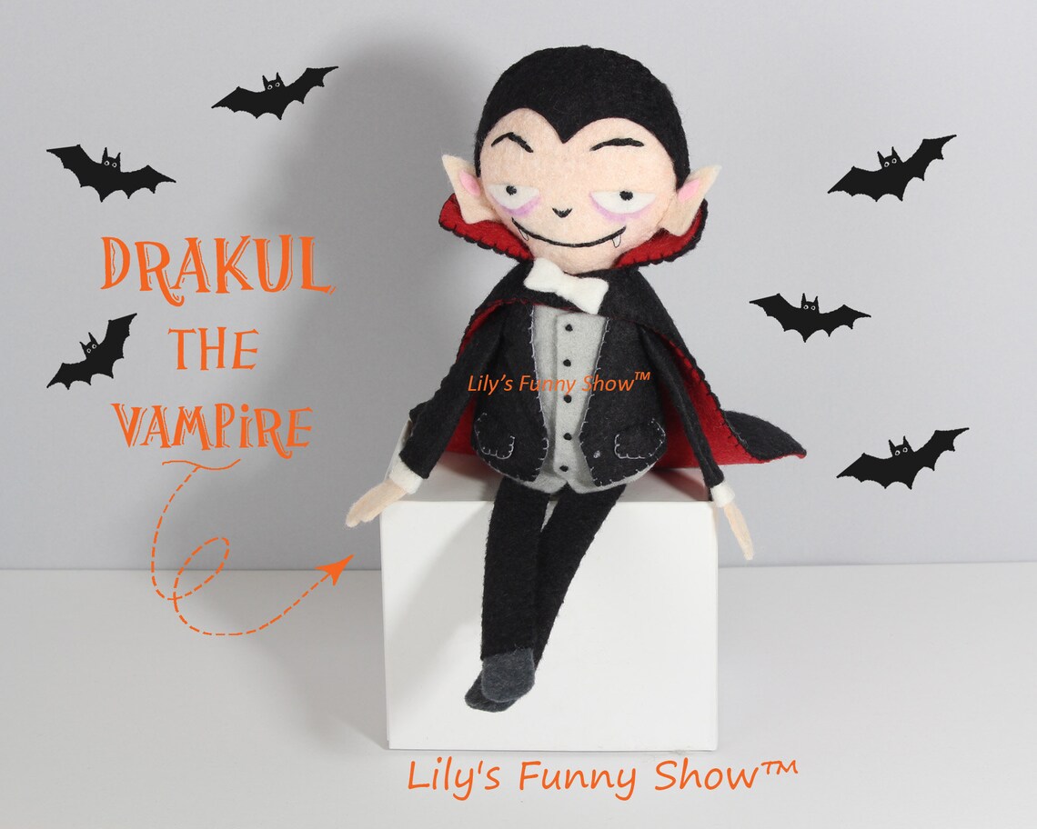 Felt Dracula-pdf Pattern &svg-plush Sewing Pattern-halloween Pattern - Etsy