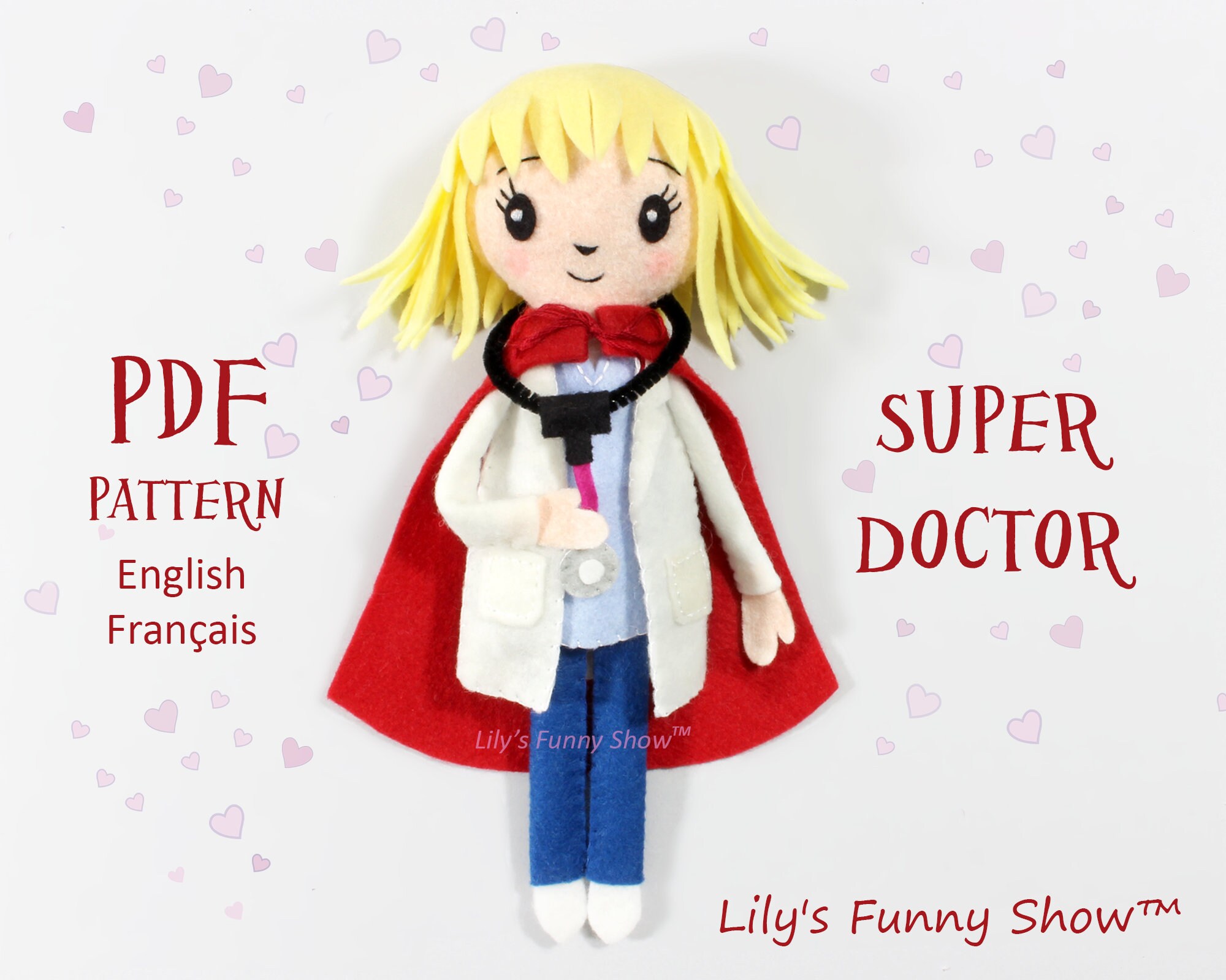 Felt Doctor-pdf Pattern &svg-plush Sewing Pattern - Etsy