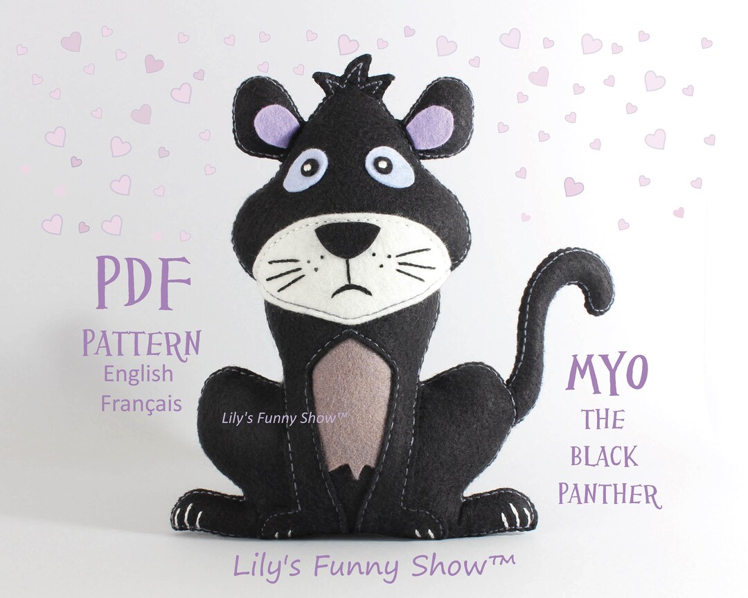 Felt Panther-pdf Pattern-plush Sewing Pattern - Etsy