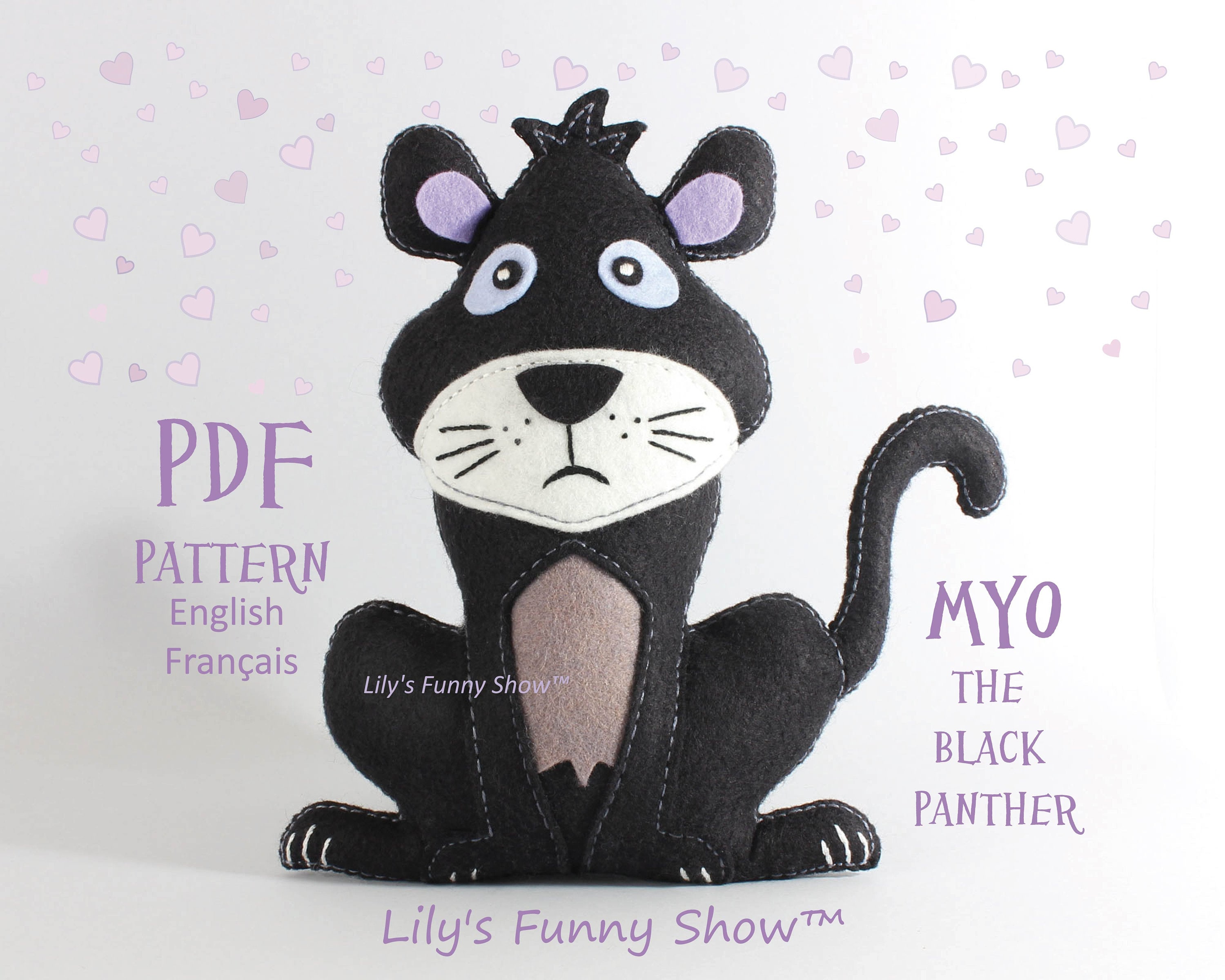Felt Panther-pdf Pattern-plush Sewing Pattern - Etsy