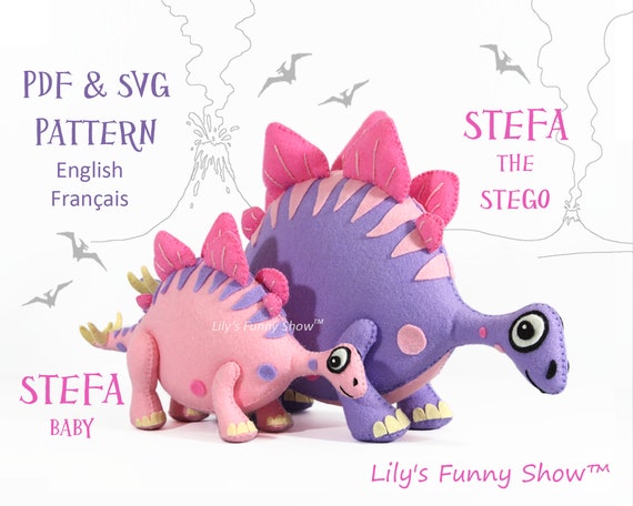 Felt Stegosaurus-pdf Pattern &svg-plush Sewing - Etsy