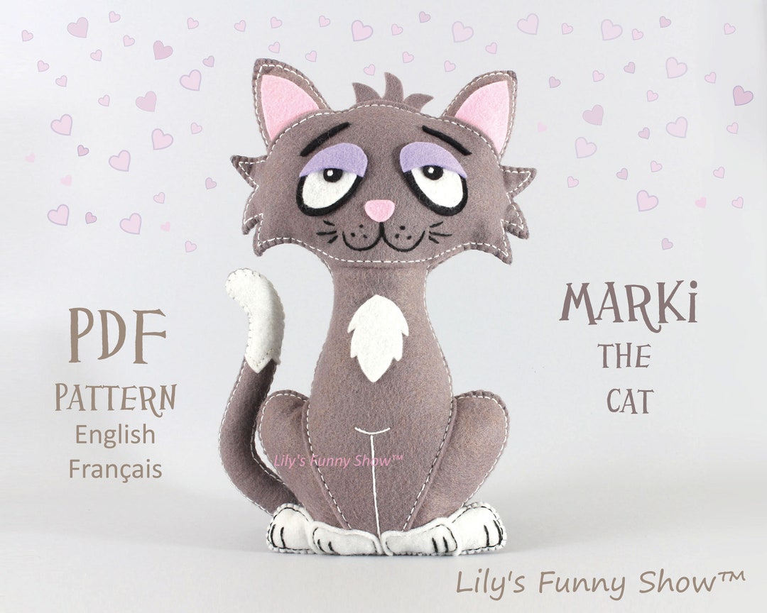 Felt Cat-pdf Pattern & Svg-plush Sewing Pattern - Etsy