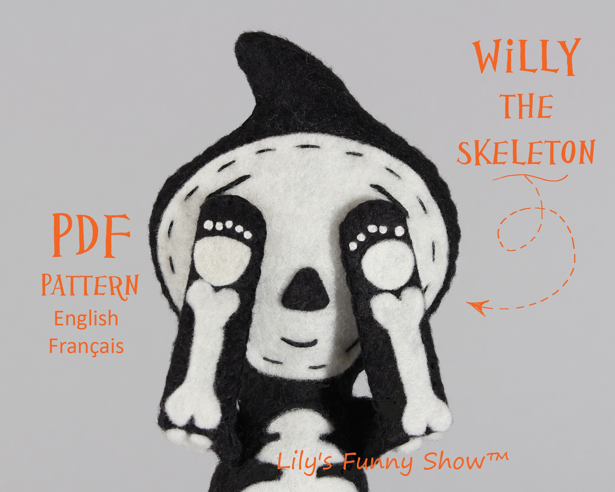 Felt Skeleton-pdf Pattern &svg-plush Sewing Pattern-halloween - Etsy