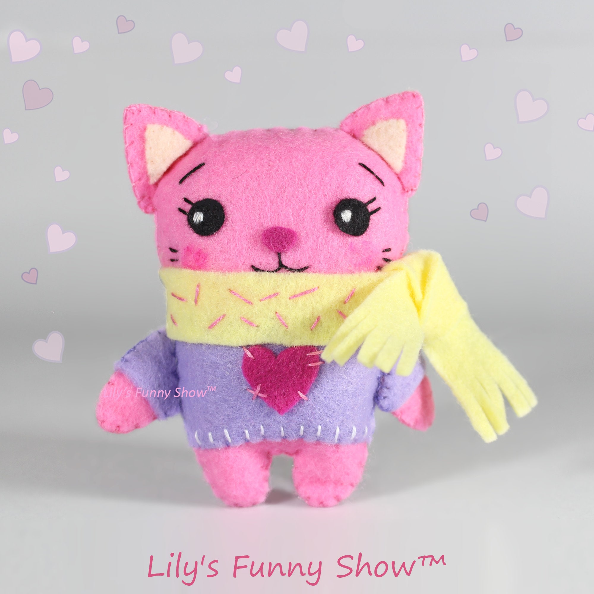 Felt Pocket Kitty-pdf Pattern & Svg-plush Sewing Pattern - Etsy