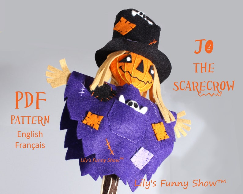 Felt Scarecrow-pdf Pattern &svg-plush Sewing Pattern-halloween - Etsy ...