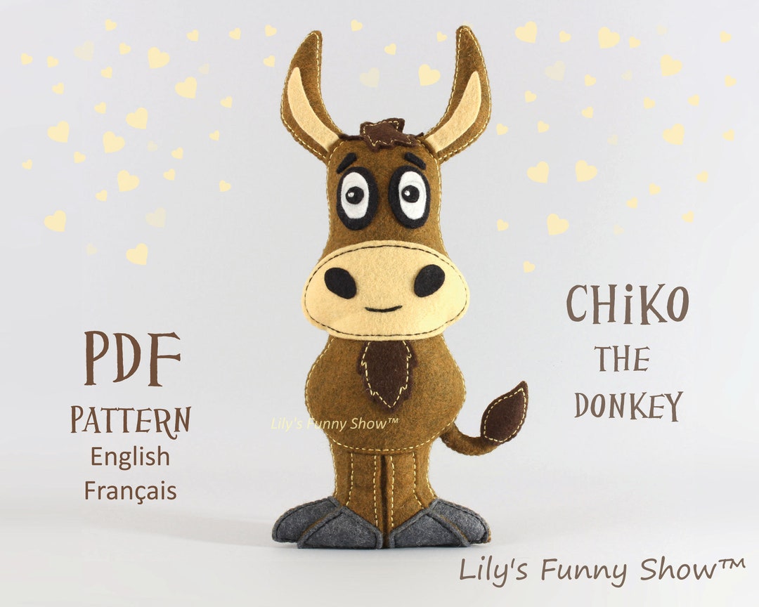 Felt Donkey -PDF Pattern-plush Sewing Pattern - Etsy