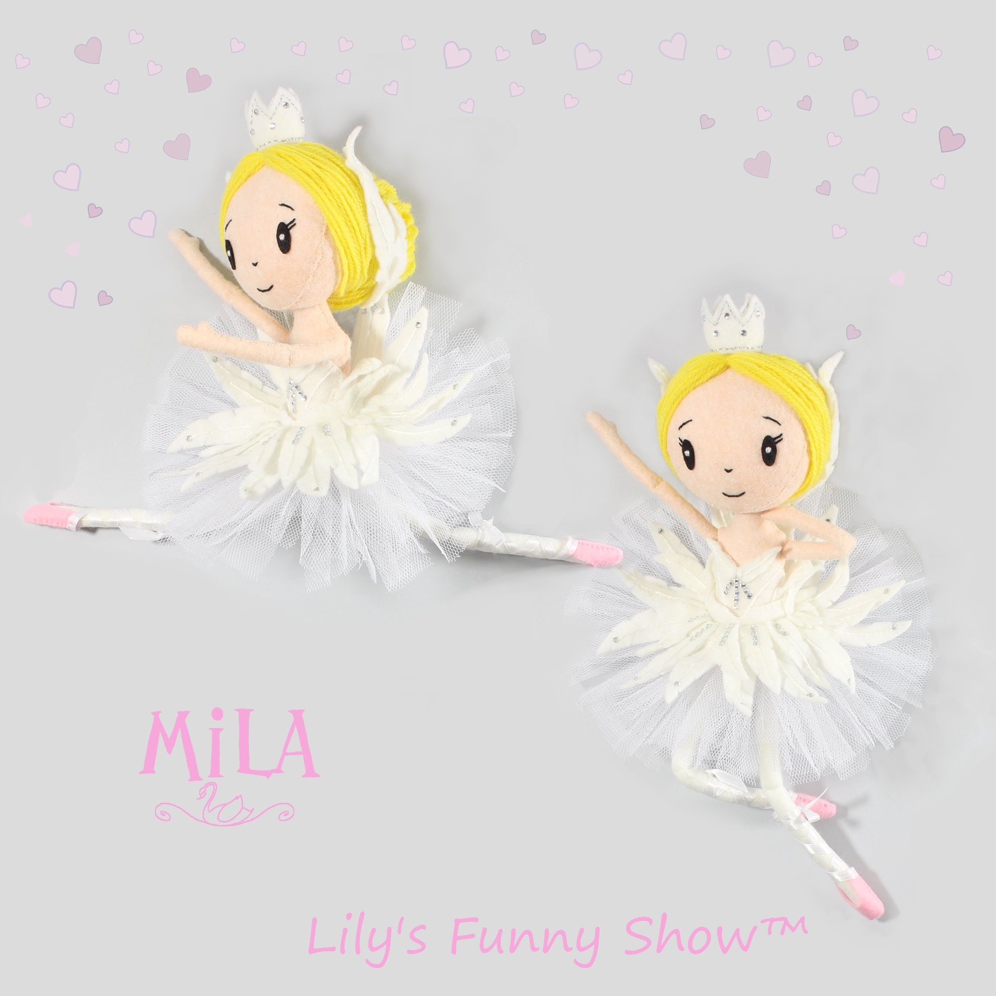 Felt Ballerina-pdf Pattern &svg-plush Sewing Pattern-white Swan Dancer ...
