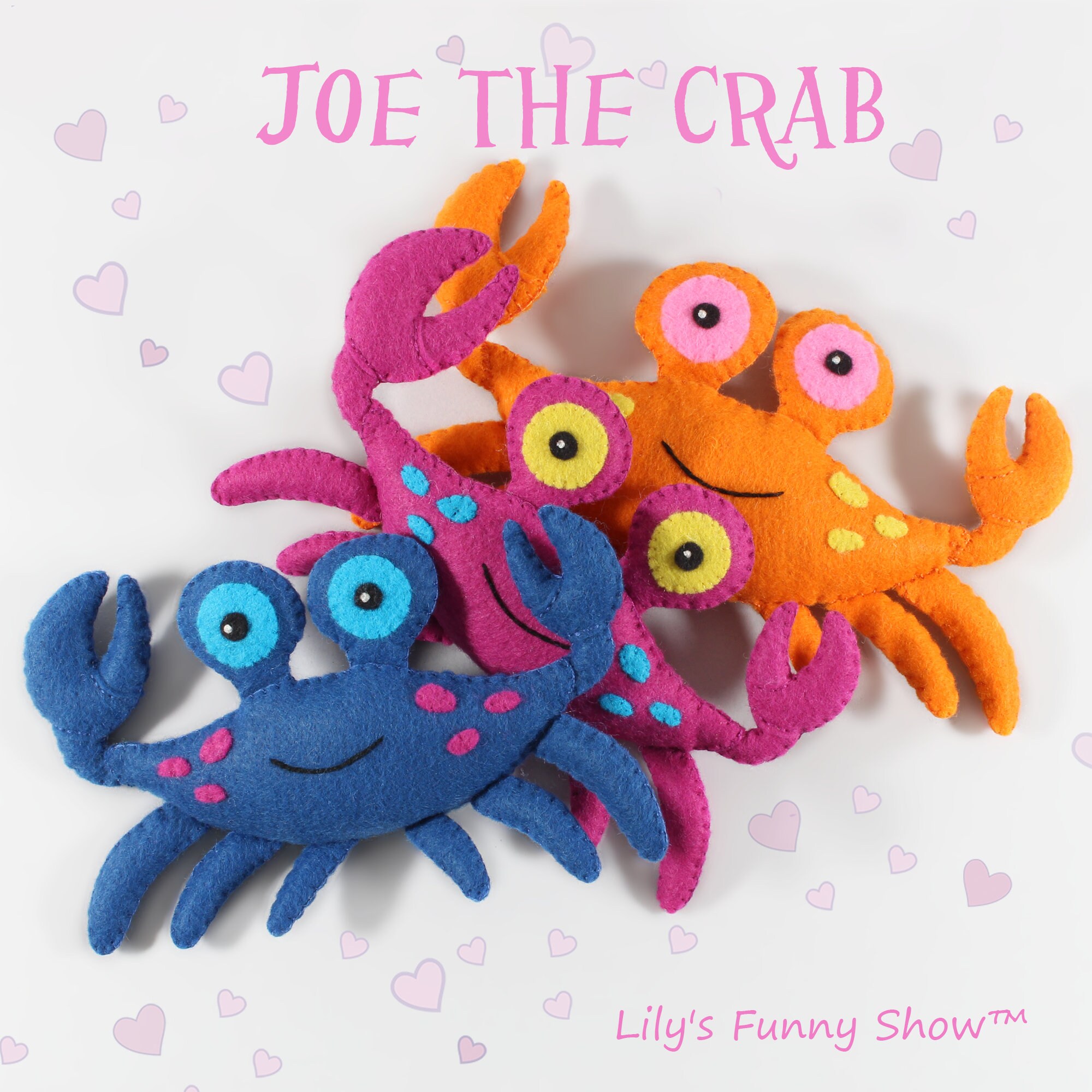 Felt Crab-pdf Pattern &svg-plush Sewing Pattern - Etsy