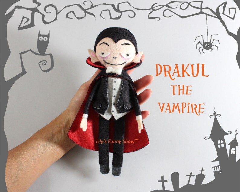 Felt Dracula-pdf Pattern &svg-plush Sewing Pattern-halloween - Etsy
