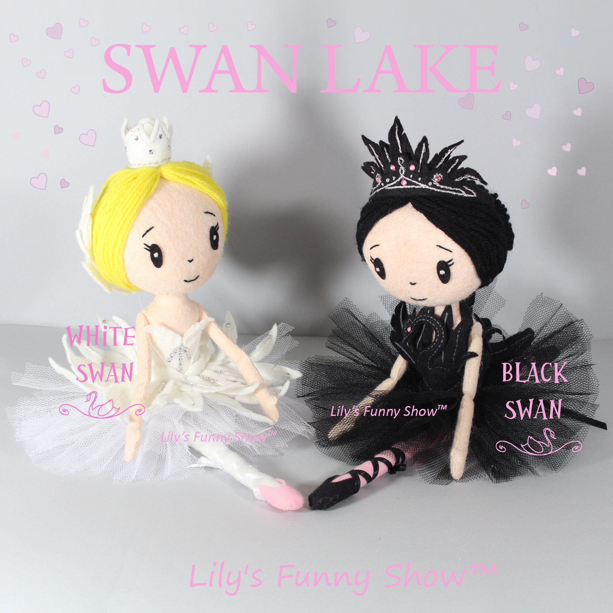 Felt Ballerina-pdf Pattern &svg-plush Sewing Pattern-white Swan Dancer ...