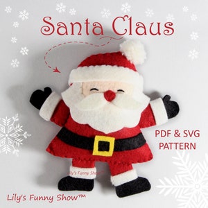Felt Santa Claus-pdf Pattern & Svg-plush Sewing Pattern-christmas ...