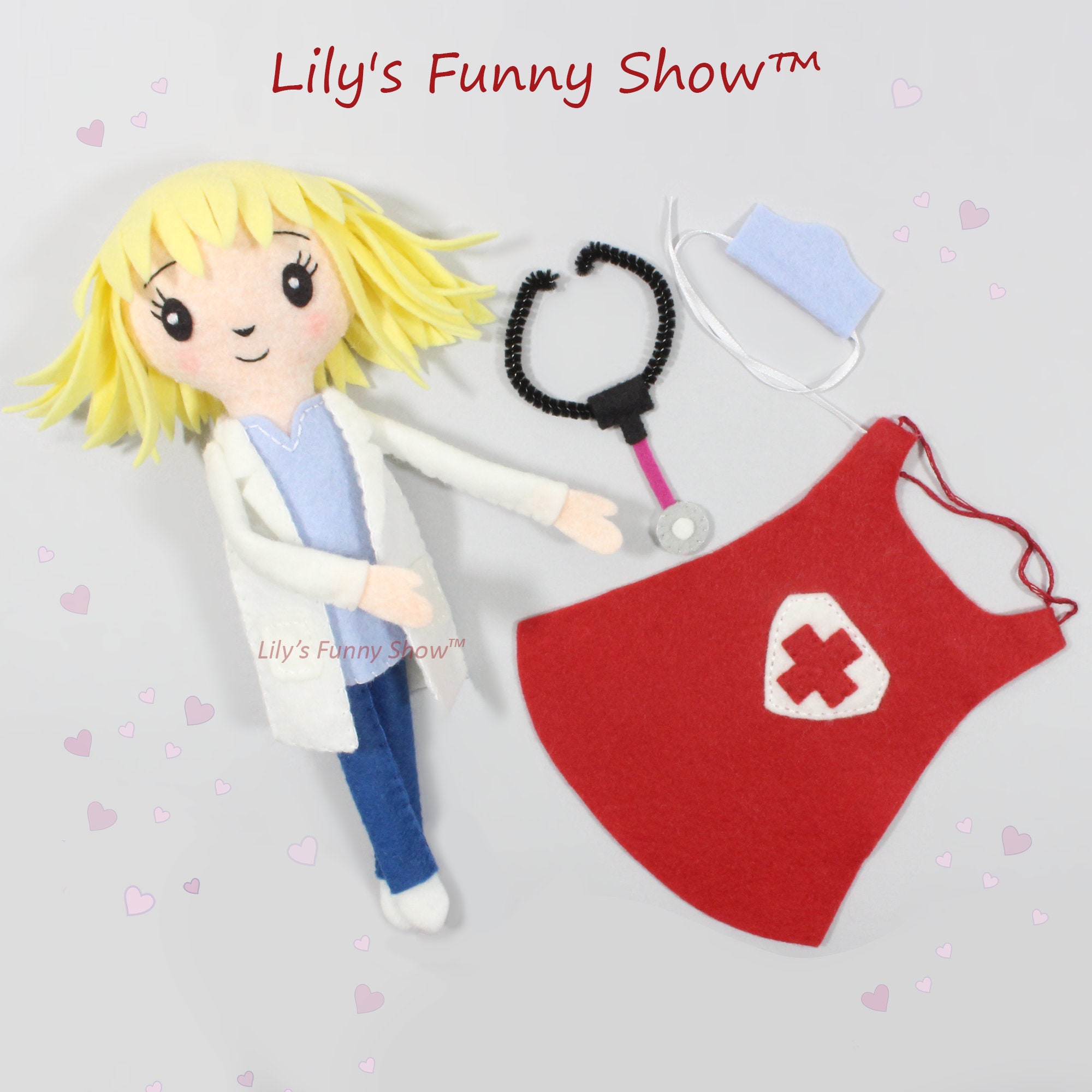 Felt Doctor-pdf Pattern &svg-plush Sewing Pattern - Etsy