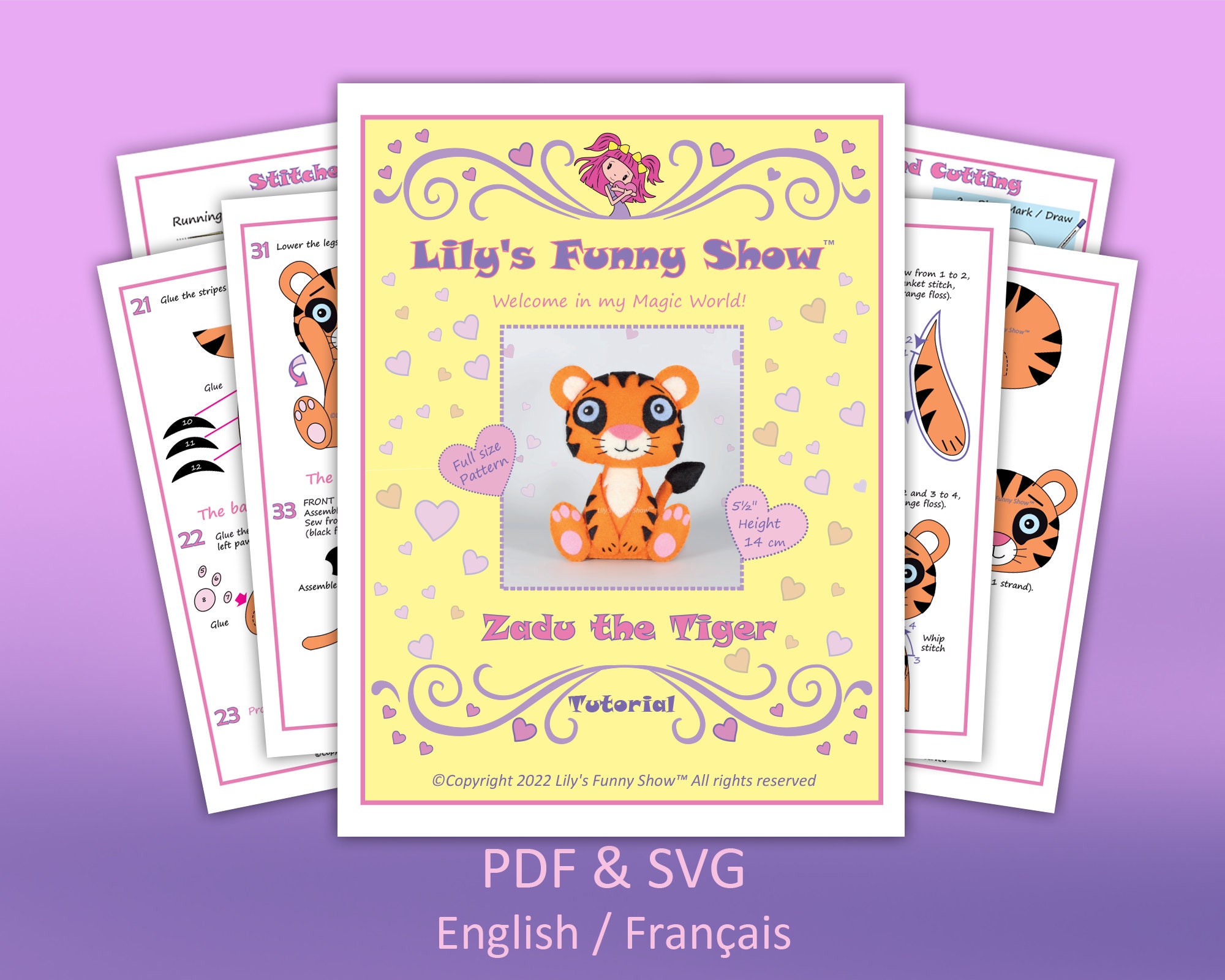 Felt Tiger-pdf Pattern-plush Sewing Pattern - Etsy