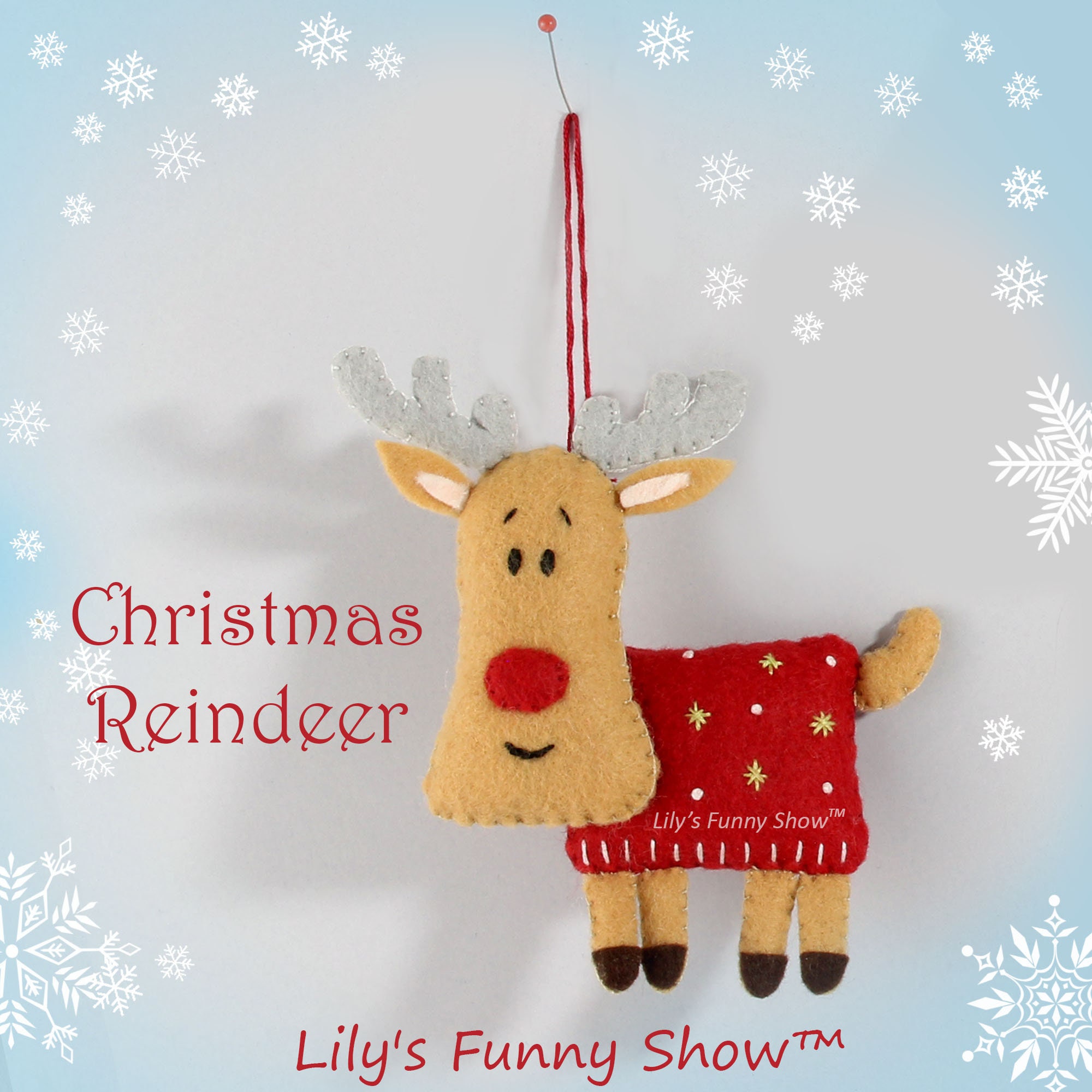 Felt Reindeer-pdf Pattern & Svg-plush Sewing Pattern-christmas Ornament ...