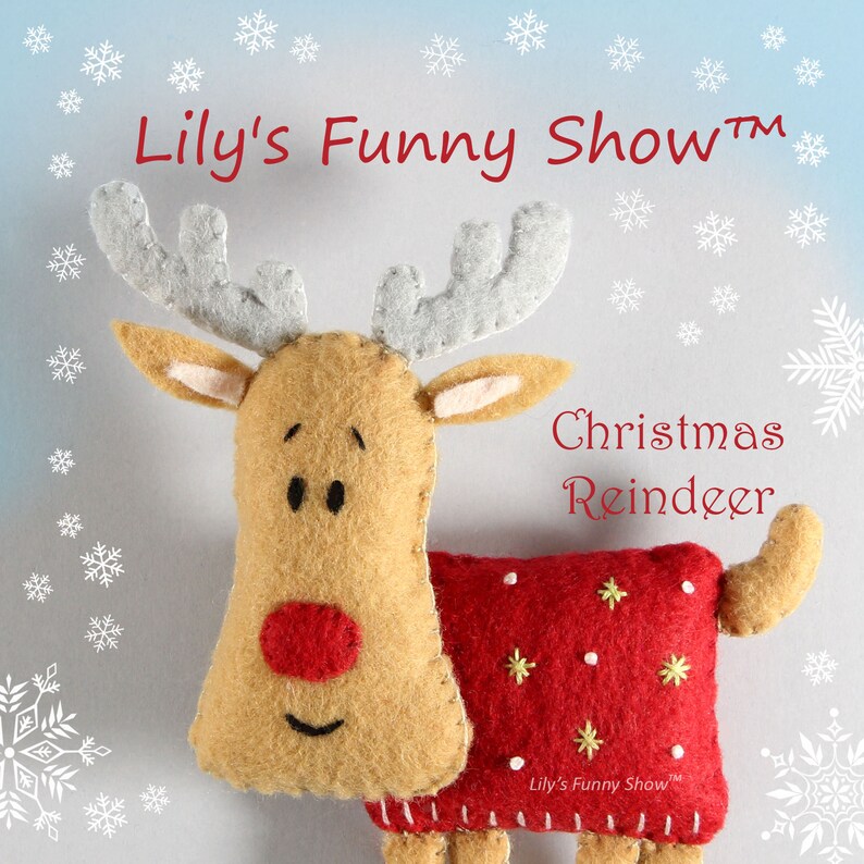 Felt Reindeer-pdf Pattern & Svg-plush Sewing Pattern-christmas Ornament ...