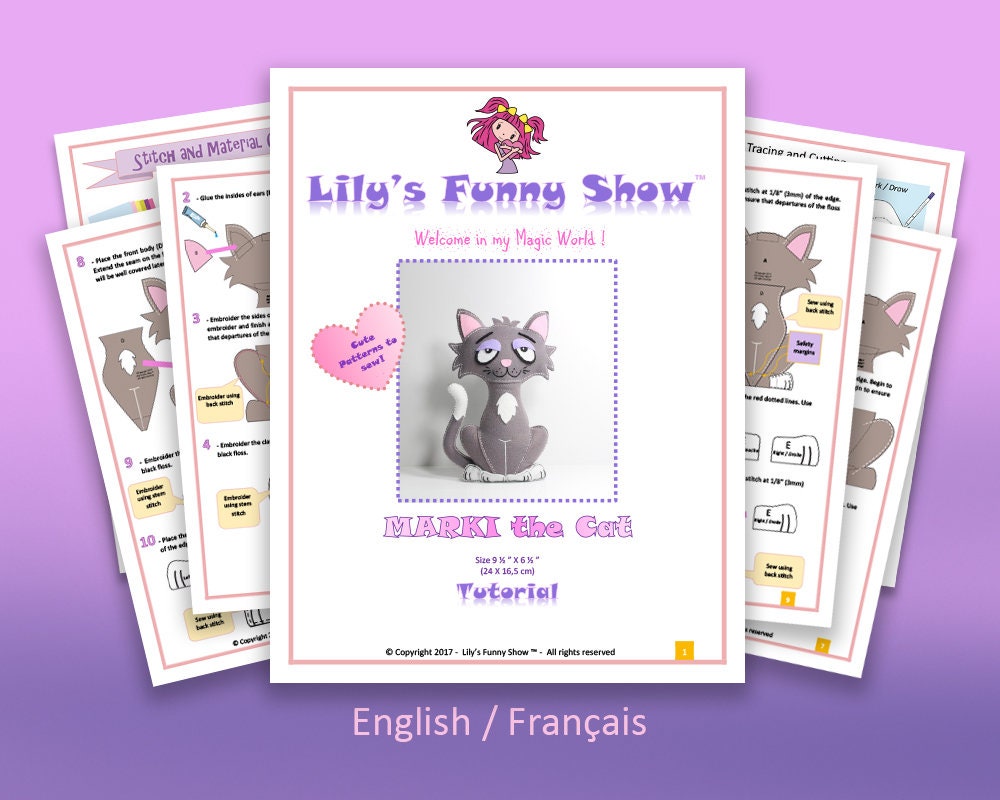 Felt Cat-pdf Pattern & Svg-plush Sewing Pattern - Etsy