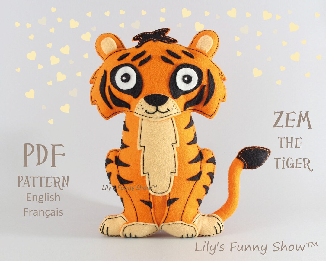 Felt Tiger-pdf Pattern-plush Sewing Pattern - Etsy