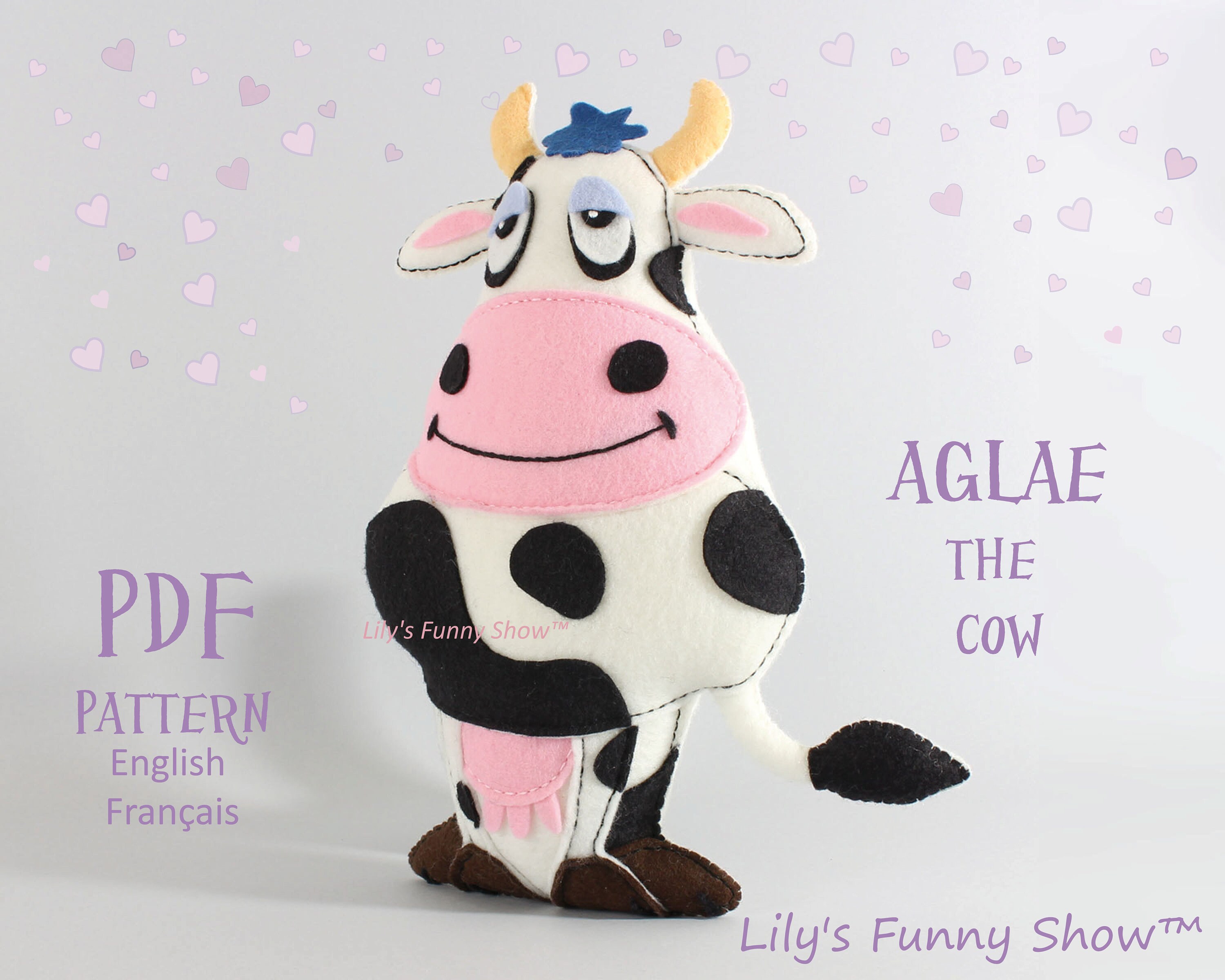 Felt Cow-pdf Pattern-plush Sewing Pattern - Etsy Canada