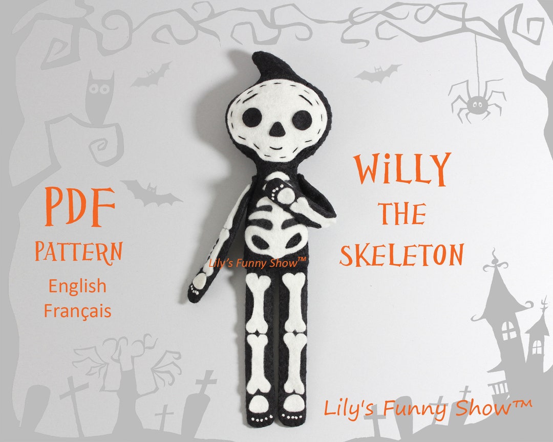 Felt Skeleton-pdf Pattern &svg-plush Sewing Pattern-halloween - Etsy