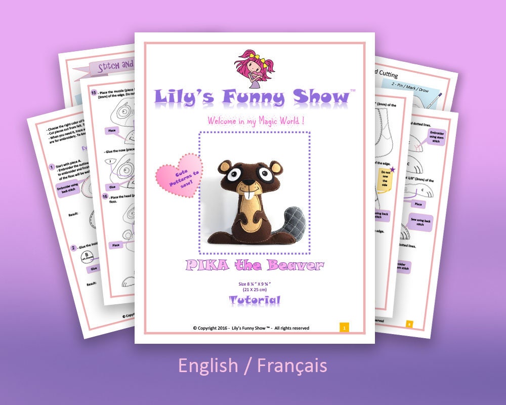 Felt Beaver-pdf Pattern-plush Sewing Pattern - Etsy Canada