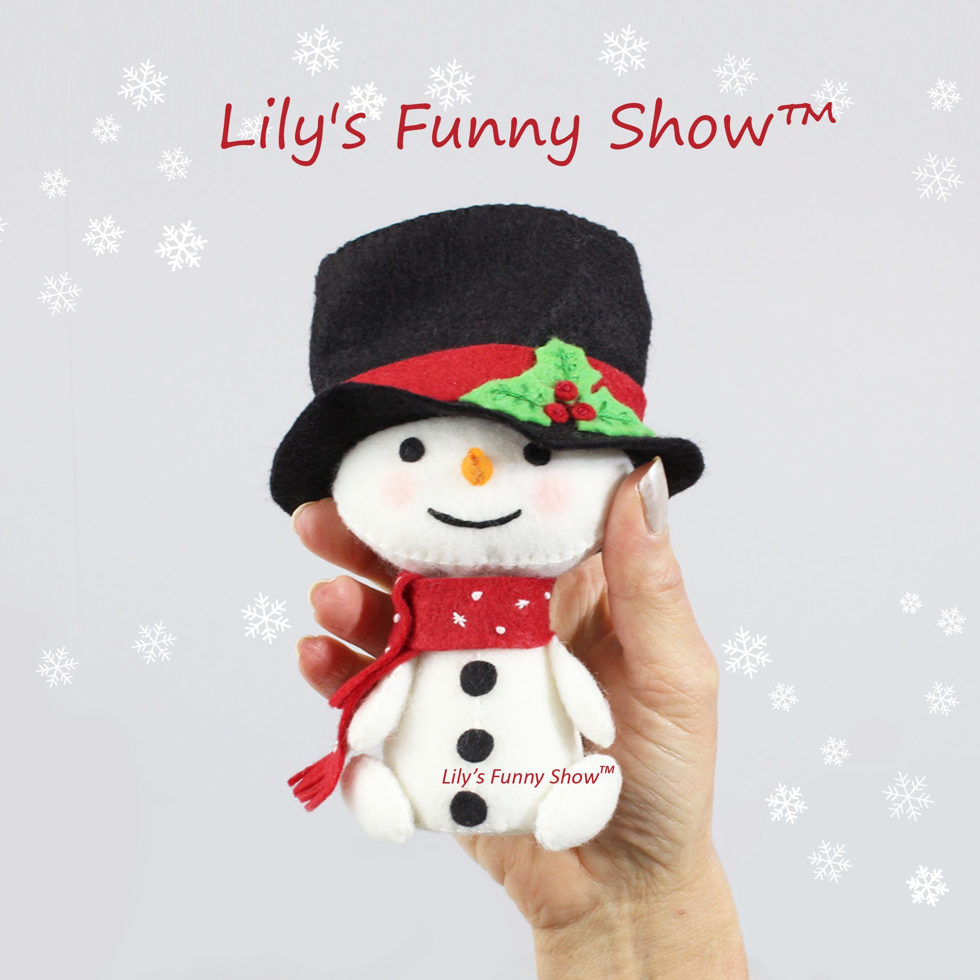 Felt Snowman-pdf Pattern & Svg-plush Sewing Pattern-christmas Ornament ...