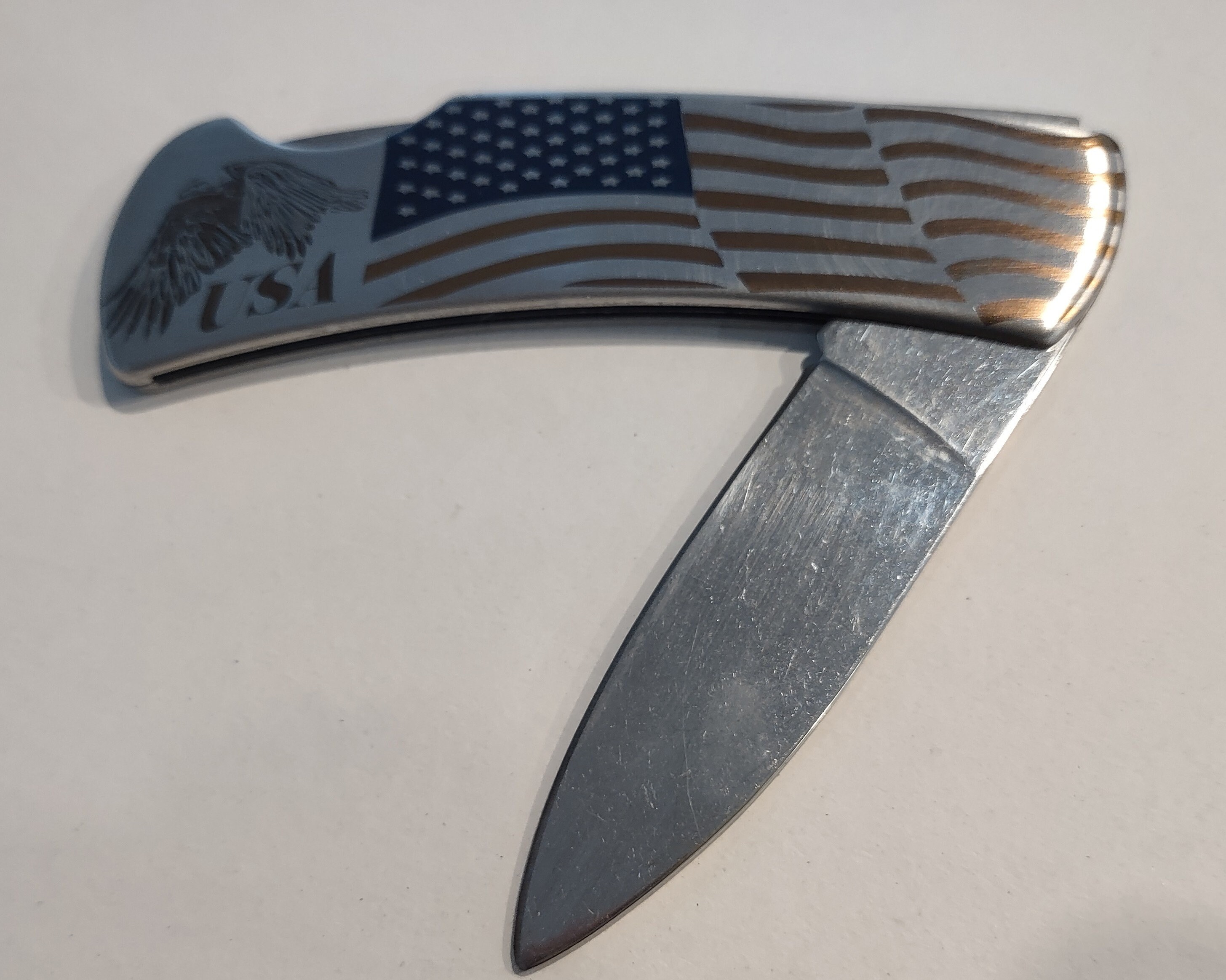 Patriotic Knife Eagle Scout Knife Flag Knife Engraved Colored Knife ...