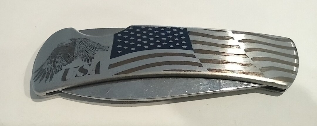 Patriotic Knife Eagle Scout Knife Flag Knife Engraved Colored Knife ...