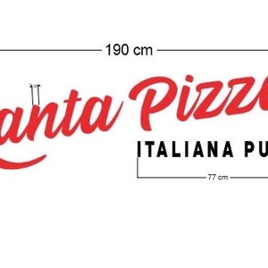 SANTA PIZZA , 3D Red Frontlight Letters, 58x190 Cm, Italıana Pura No ...