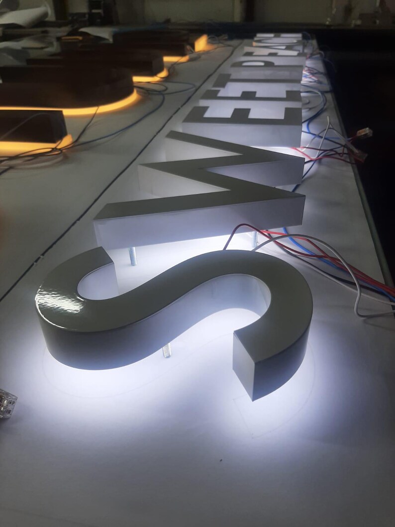 Backlit Logo Wall Sign, Indoor Welcome Sign, Modern Office Wall Sign ...