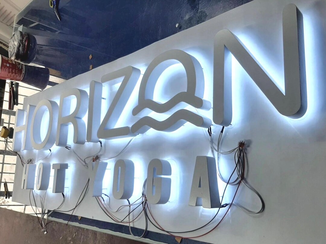 Backlit Logo Wall Sign, Indoor Welcome Sign, Modern Office Wall Sign ...