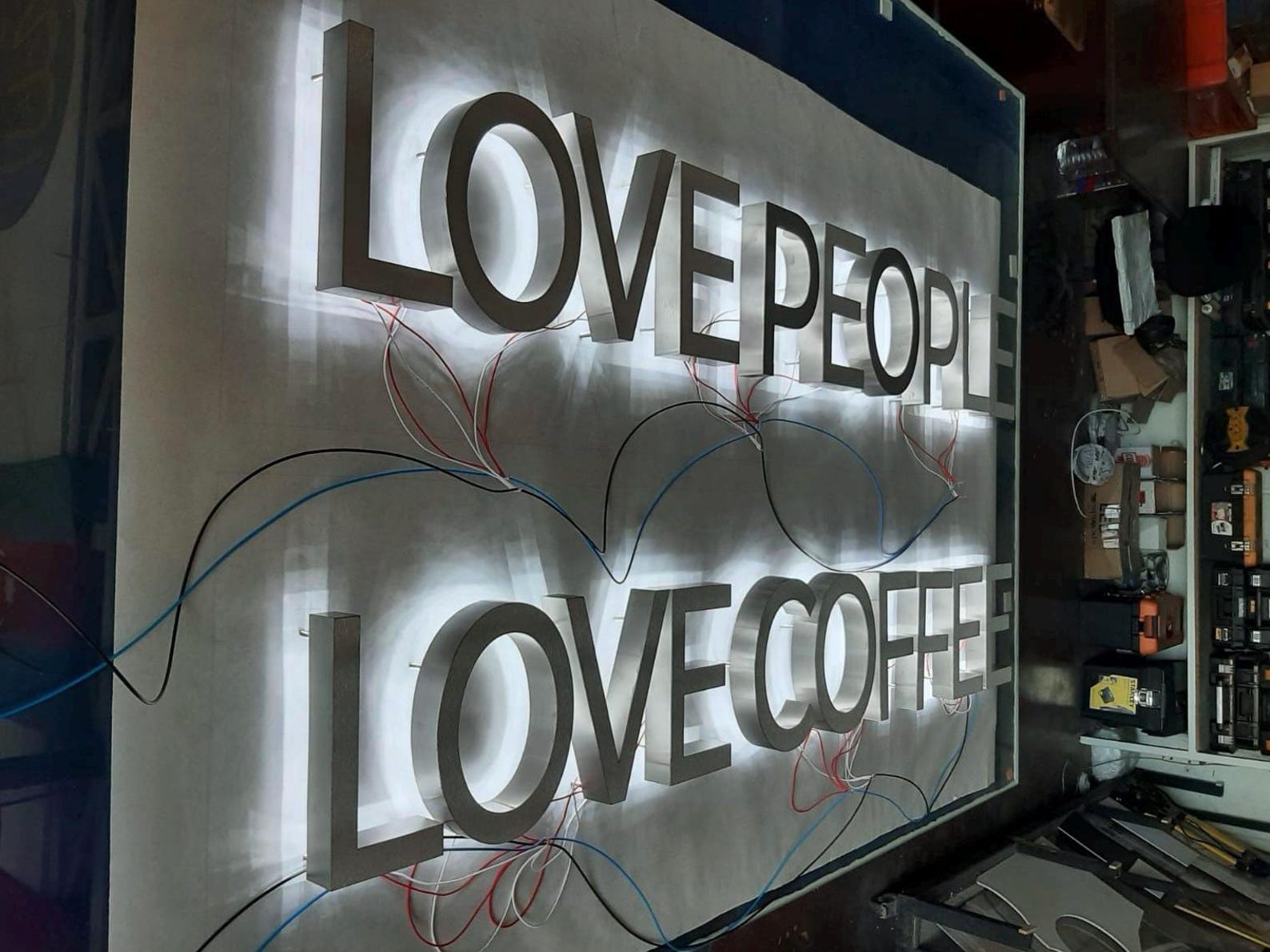 Backlit Logo Wall Sign, Indoor Welcome Sign, Modern Office Wall Sign ...