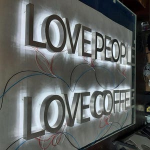 Backlit Logo Wall Sign, Indoor Welcome Sign, Modern Office Wall Sign ...