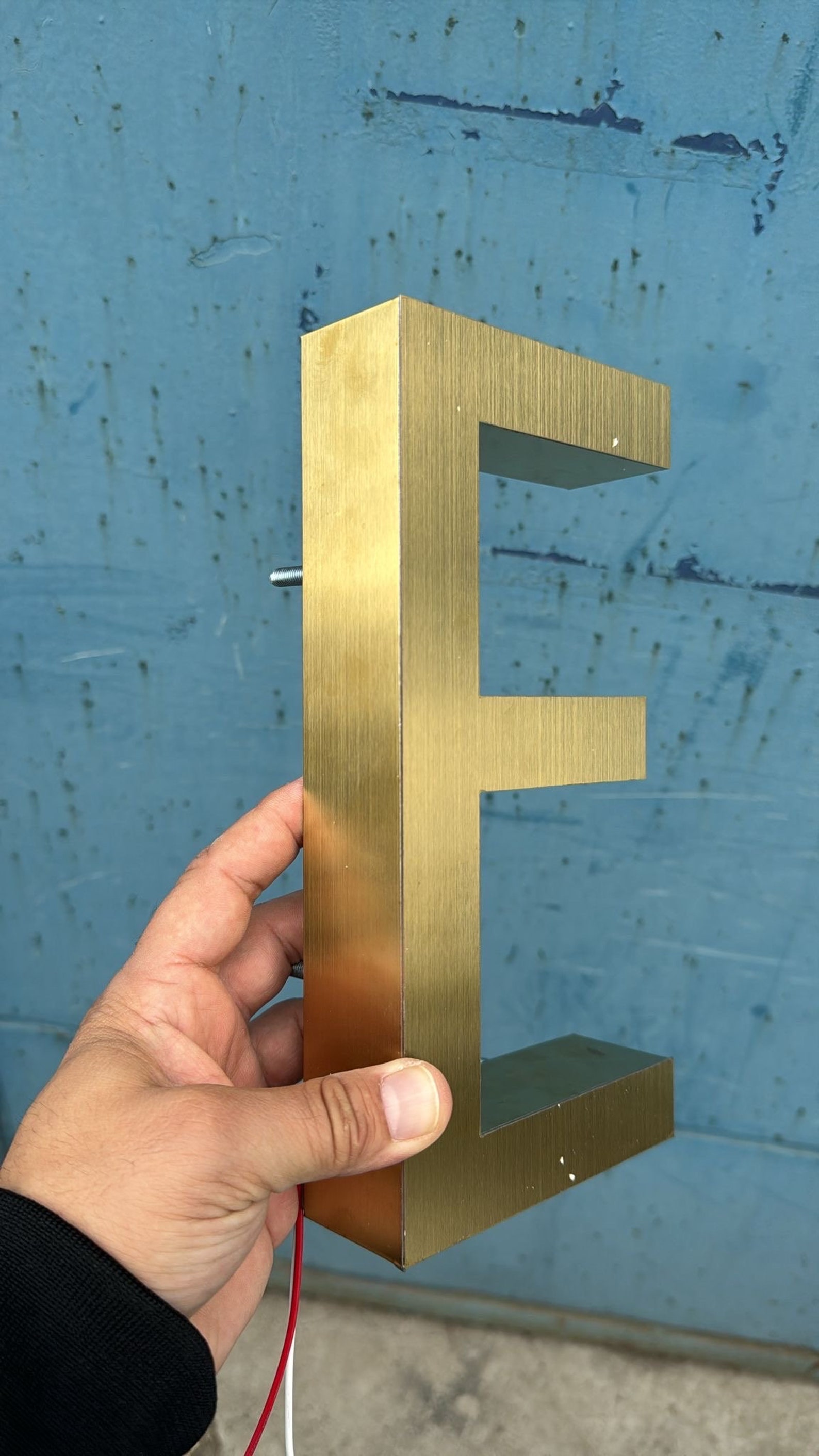 Brushed Gold Sign, Backlit Sign, Backlit Logo, Gold Chrome Letters, 3d ...