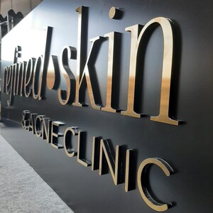 Signboard, Wall Sign, Backlit Sign, Backlit Logo, Gold Letters ...